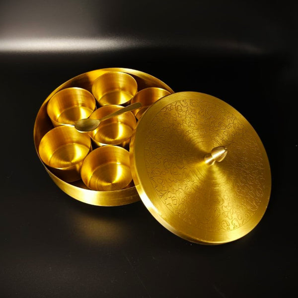 Traditional Brass Spice Box (Masala Dabba- Anjaraipetti) – craafted